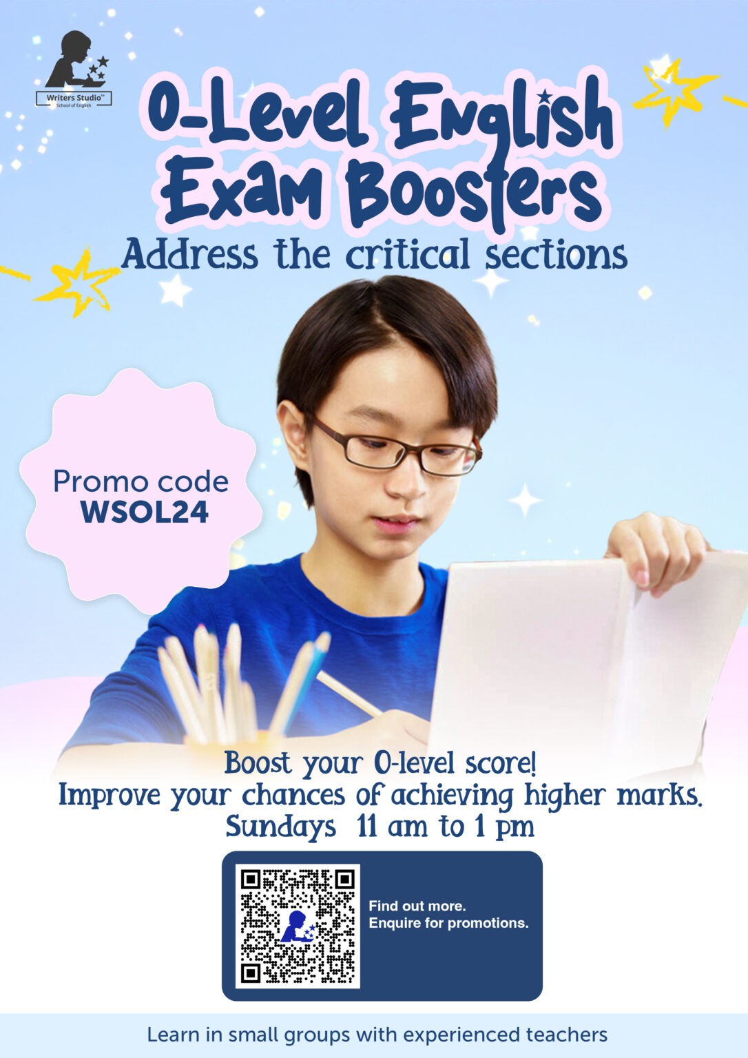 O-Levels Course on Sundays - Writers Studio School of English